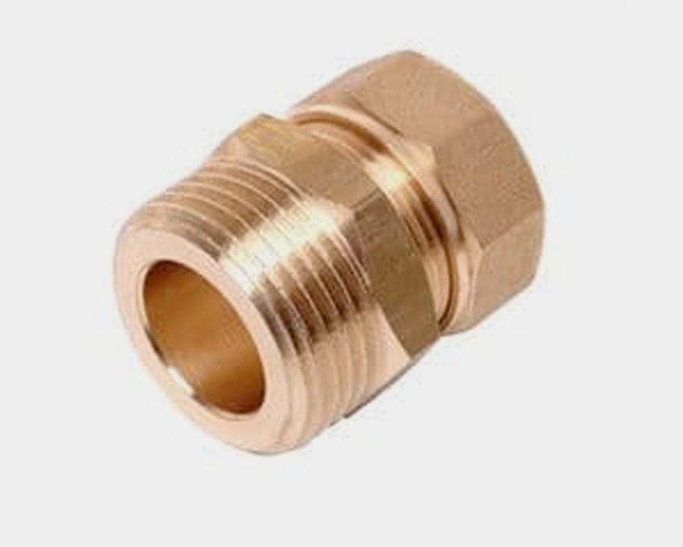 Male copper solar connectors | BSP fittings - flat faced